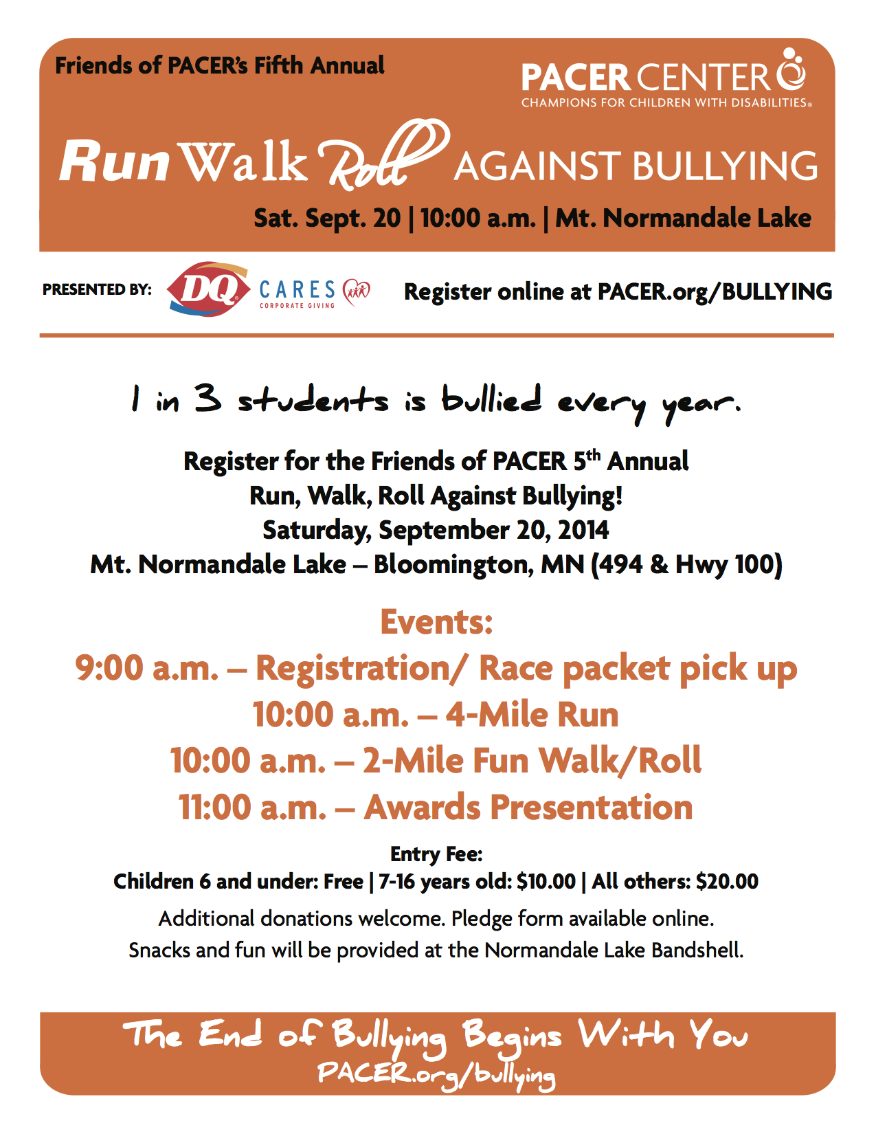 PACER's Run Walk Roll Against Bullying - Pinnacle Services